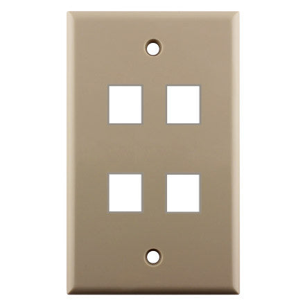 Single Gang 4-port Keystone Wall Plate - Home Tech Experts Canada